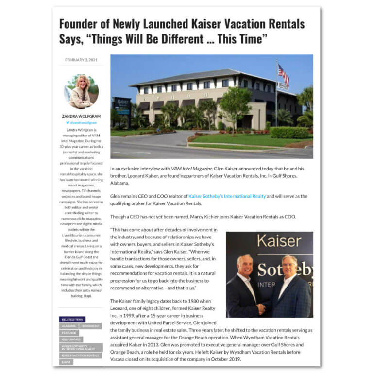 LMPM, VRM Intel and Kaiser Vacation Rentals - LMPM